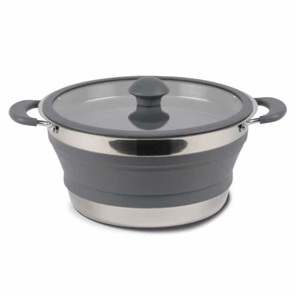 Kampa Collapsible 3L Grey Saucepan - CampervanBits