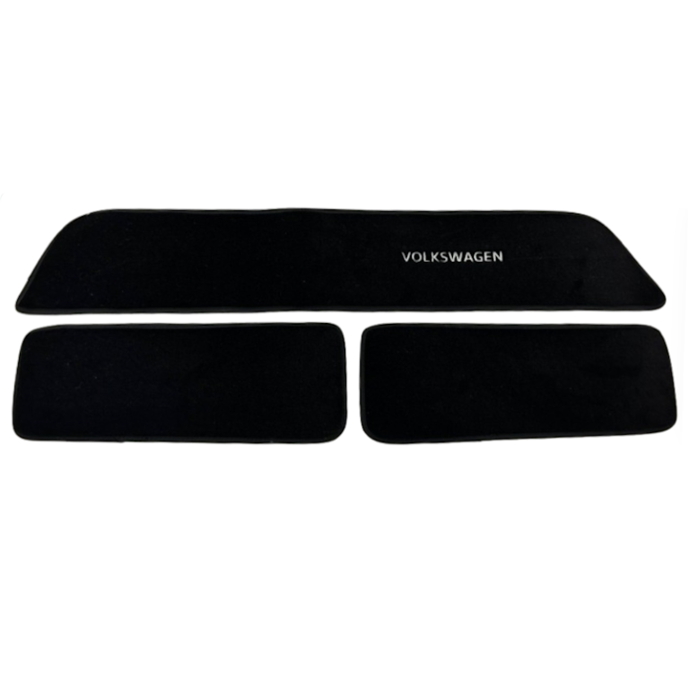 VW T5 T6 T6.1 'Volkswagen' Embroided Step Mats – 3 Piece Set - Black