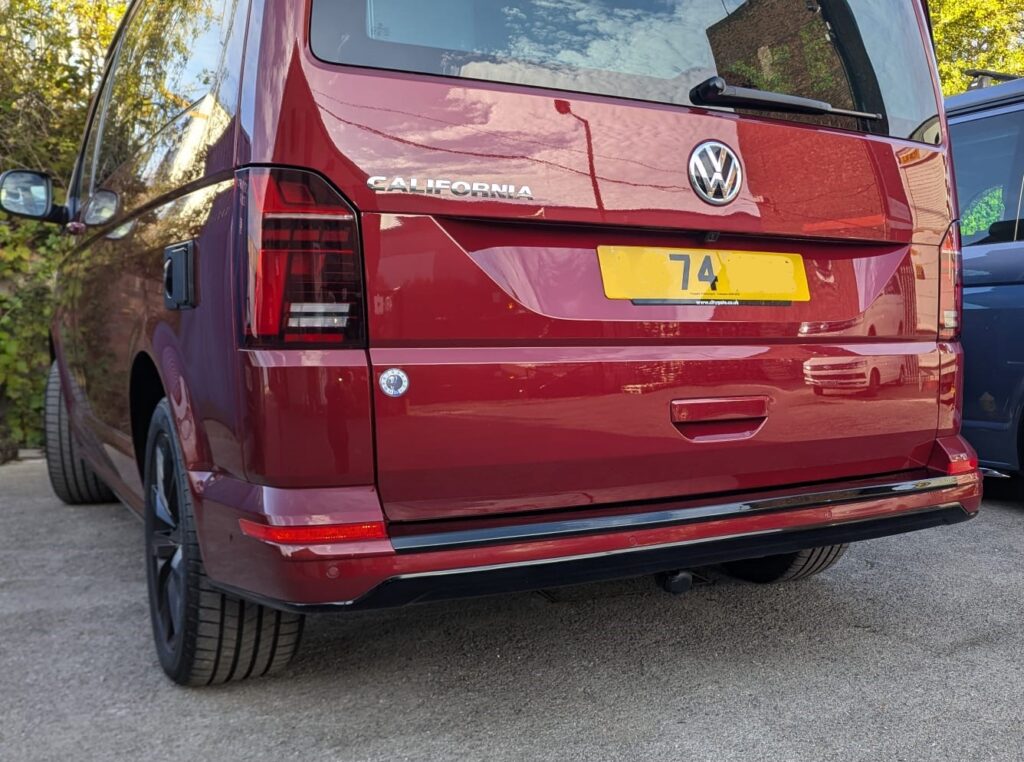 VW Transporter T6 T6.1 Tailgate Rear Bumper Protector, Gloss Black ...